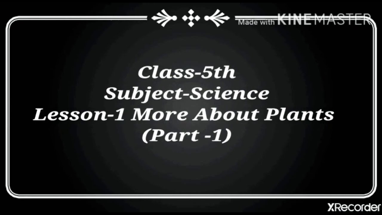 Chapter-1 MORE ABOUT PLANTS (SCIENCE) FOR CLASS-5 - YouTube