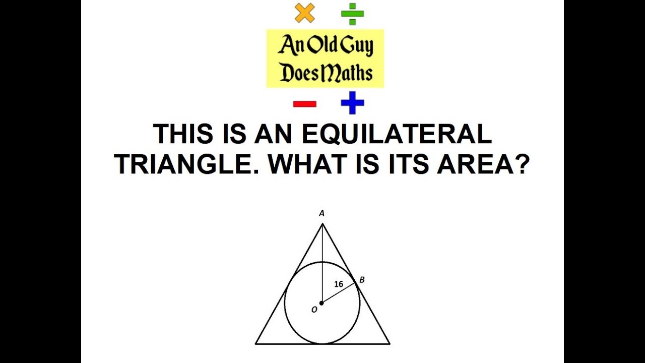 Here is an equilateral triangle with a circle inside it. How do you ...