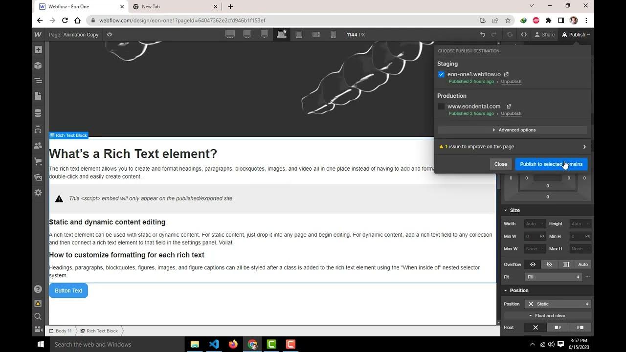 Add a BUTTON inside Rich Text Element in Webflow | Styling Rich Text Elements in Webflow - YouTube