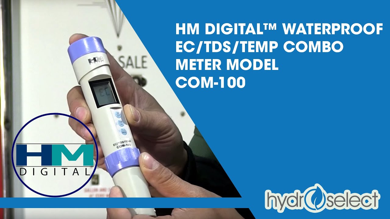 HM Digital™ Waterproof EC/TDS/TEMP Combo Meter Model COM-100 - YouTube