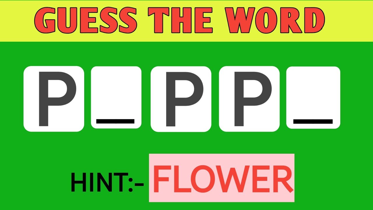 Guess the word | Guess the word from missing letters | Word Game ...
