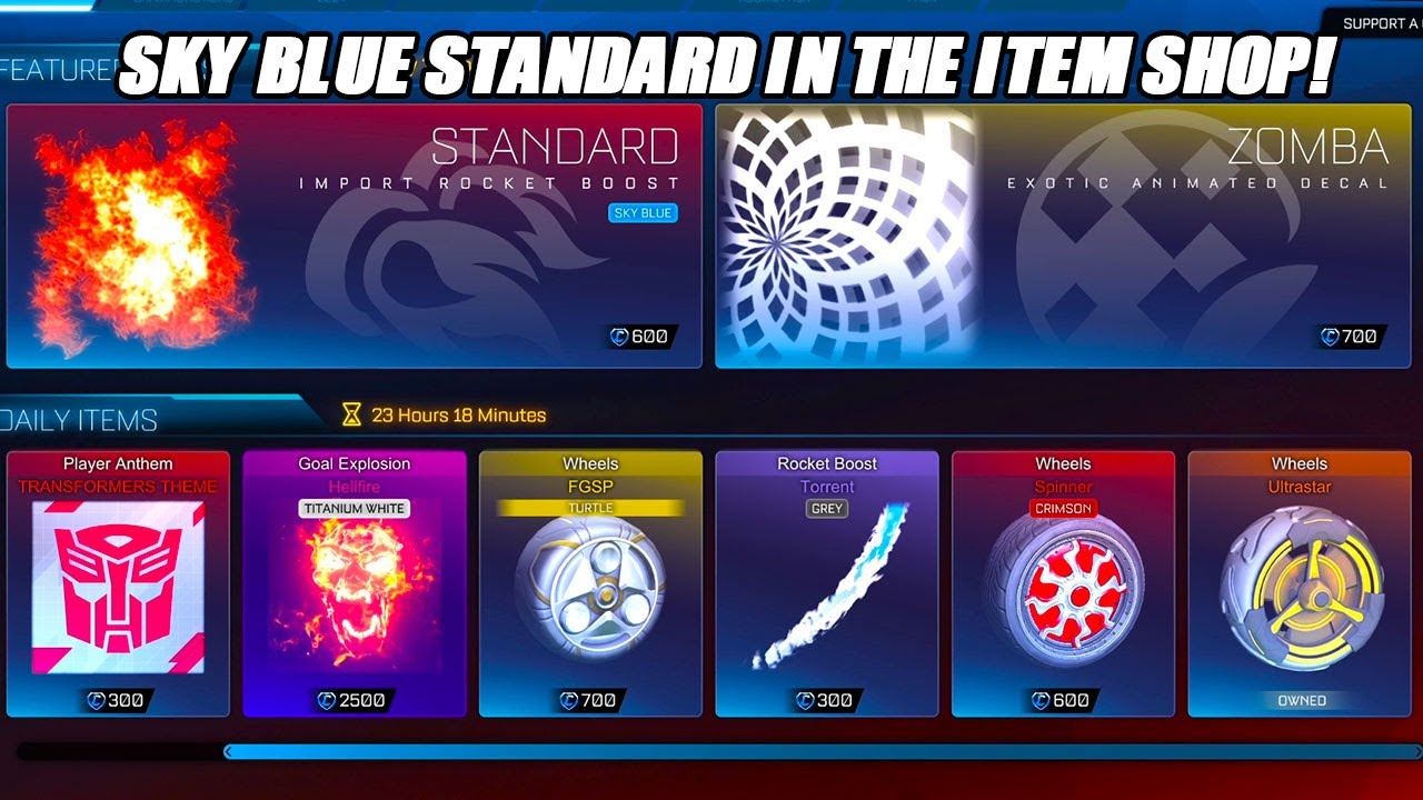 Sky Blue Standard Boost In The Rocket League Item Shop! - Rocket League ...