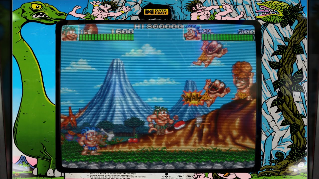 Caveman Ninja - Arcade (Realistic crt monitor and original bezel) - YouTube