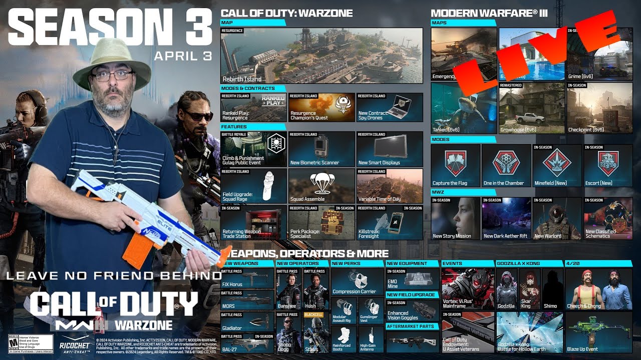 🔴 LIVE Rebirth Island | Call of Duty: Warzone Season 3 IS BACK what is ...