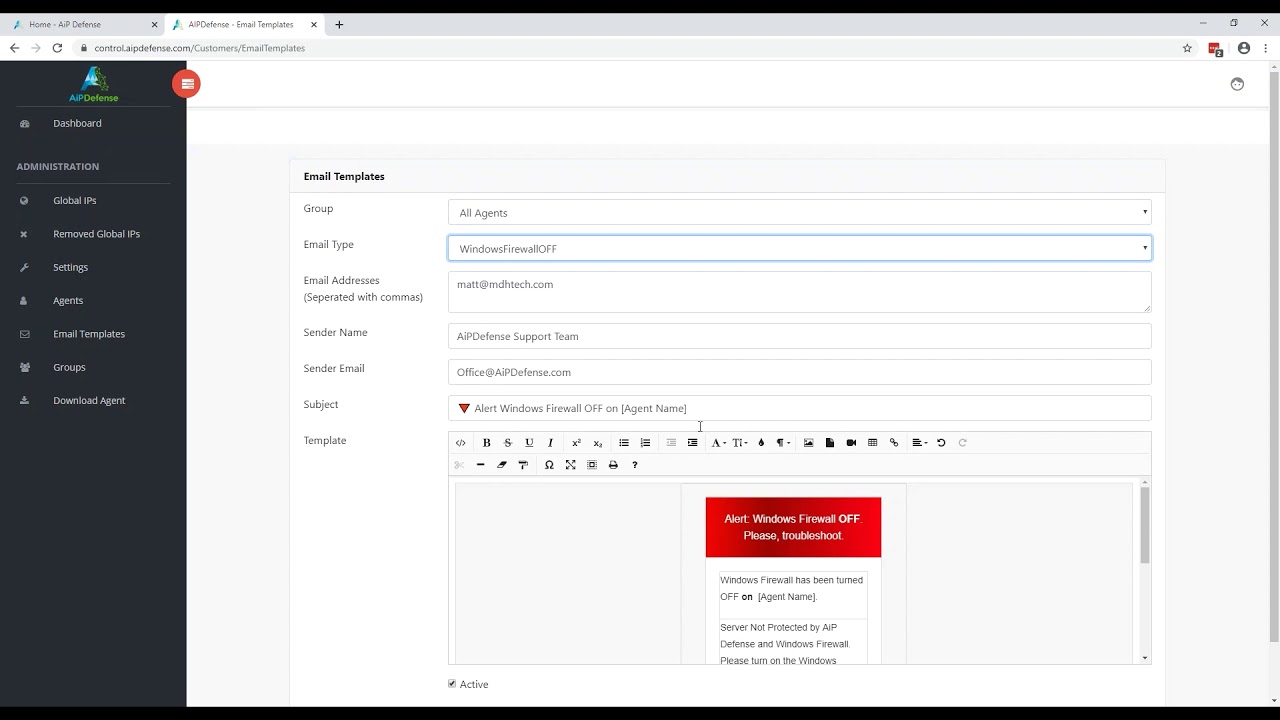 AiP Defense Cloud Control Panel Quick Overview - YouTube
