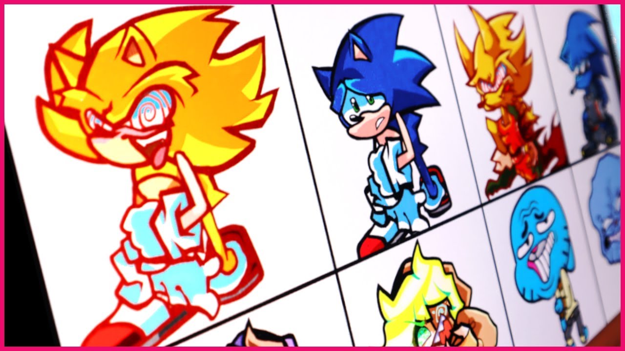 Drawing Friday Night Funkin Chaos Nightmare | Phantasm Song | Sonic ...