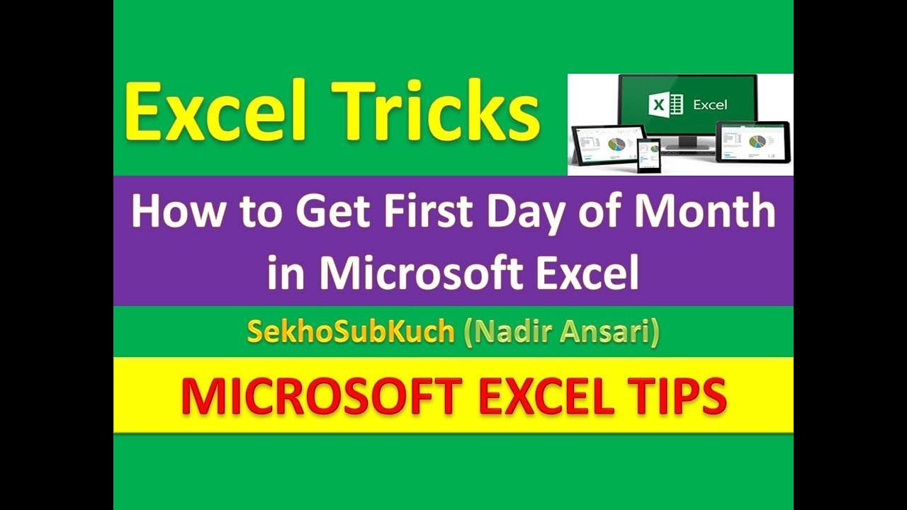 How To Get First Day Of Month In Microsoft Excel Urdu Hindi YouTube How To Get First Day Of Month In Microsoft Excel Urdu Hindi YouTube