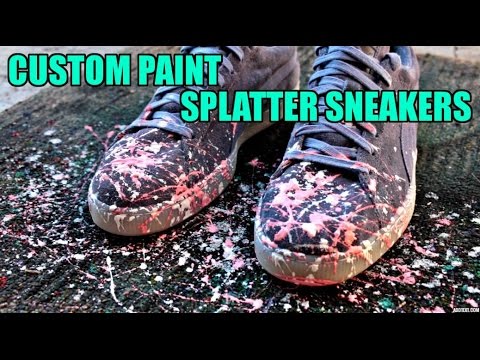 CUSTOM PAINT SPLATTER SNEAKERS SURPRISE !! - YouTube