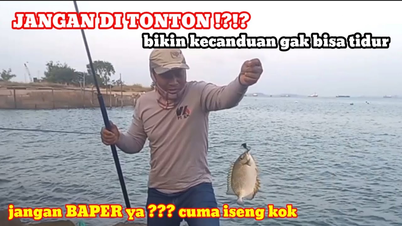 BIKIN KETAGIHAN !!! mancing ikan baronang babon dengan tehnik garong ...