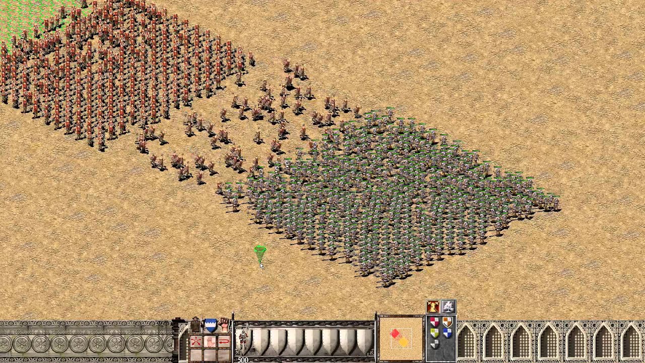 stronghold 500 maceman vs 500 pikeman - YouTube