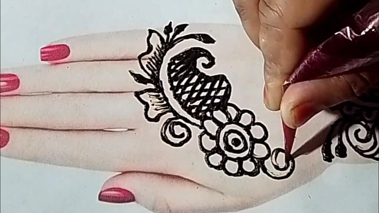 Easy simpal beautiful floral mehandi design || easy mehndi design| hinna heena heena for back ...