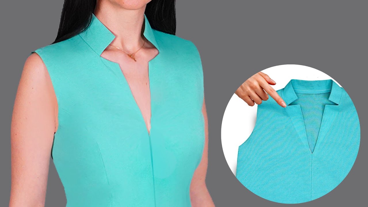 A sewing trick to sew a beautiful neckline/collar design easy and ...