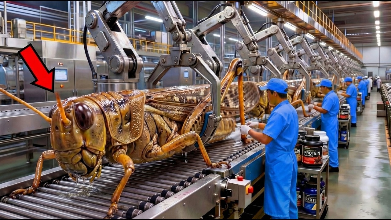 Inside a Giant Grasshopper Processing Factory 🦗 | High-Protein Insect ...
