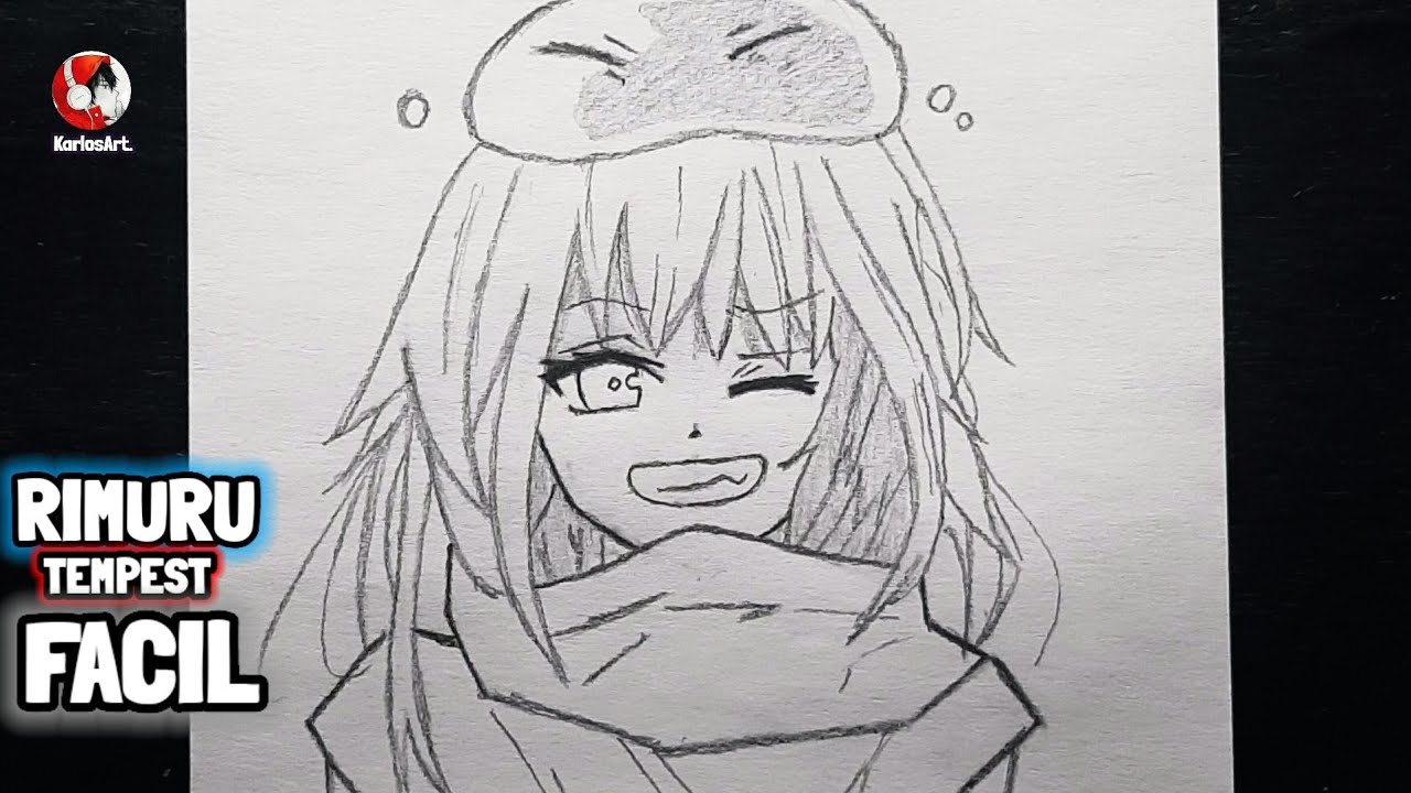 Como dibujar a rimuru tempest | PASO A PASO FACIL A LAPIZ | how to draw ...