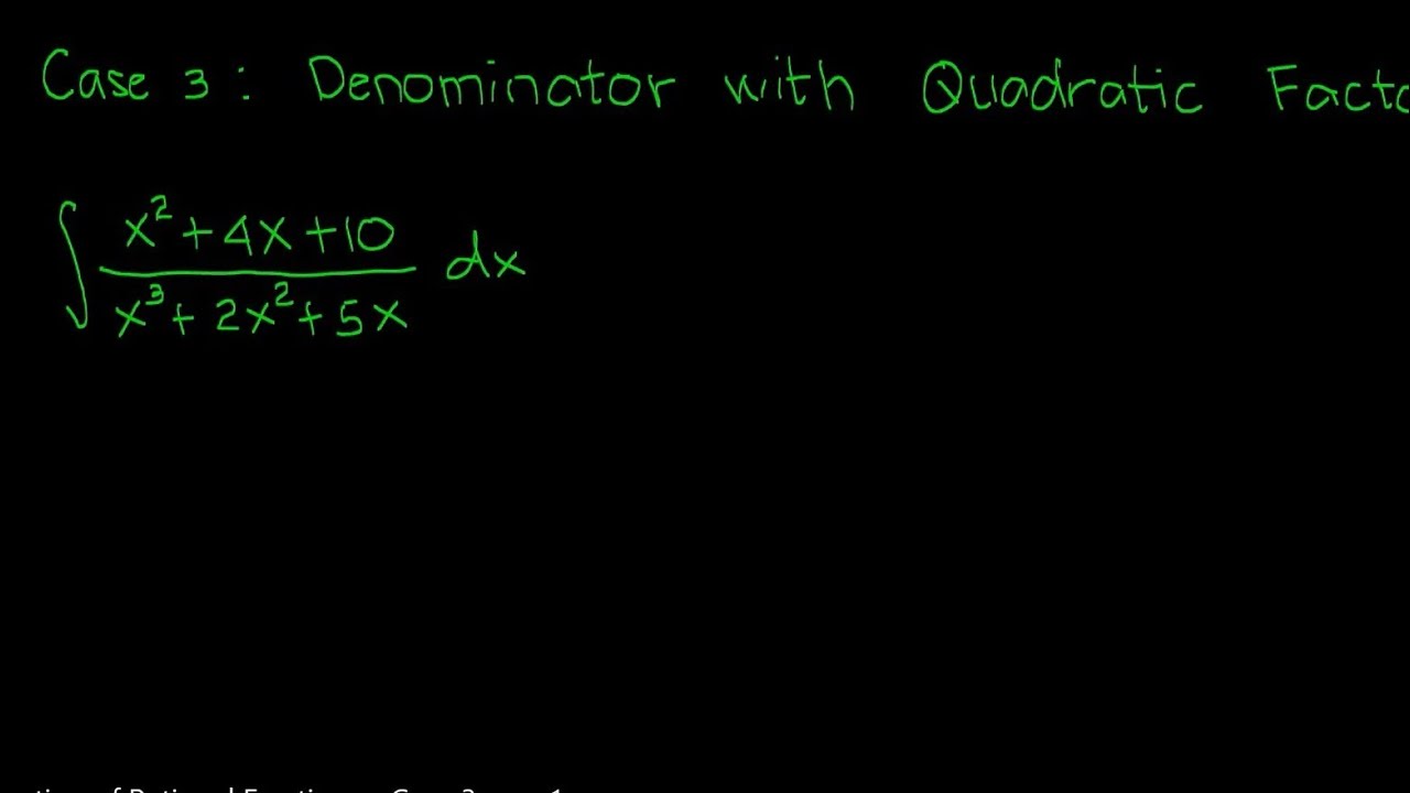 Integration of Rational Fractions Case 3 ex 1 - YouTube