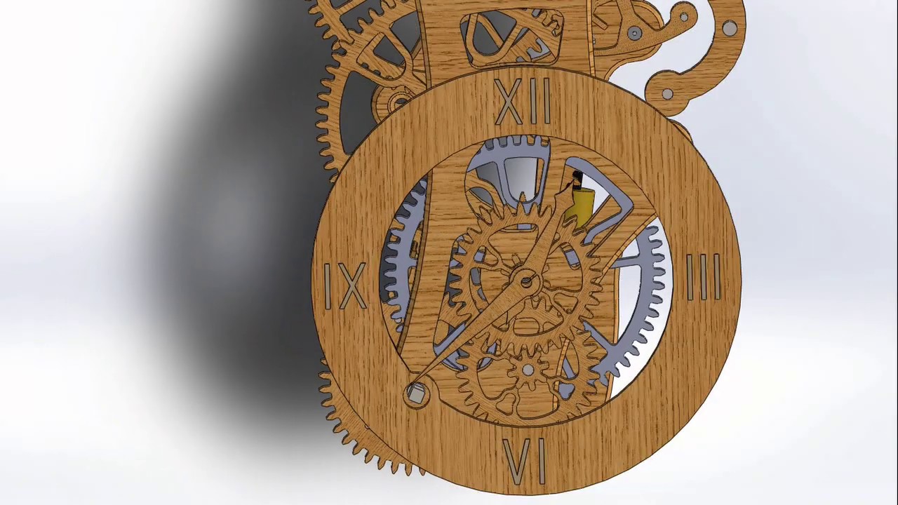 19-20 (QT) Wooden Clock Solidworks - YouTube
