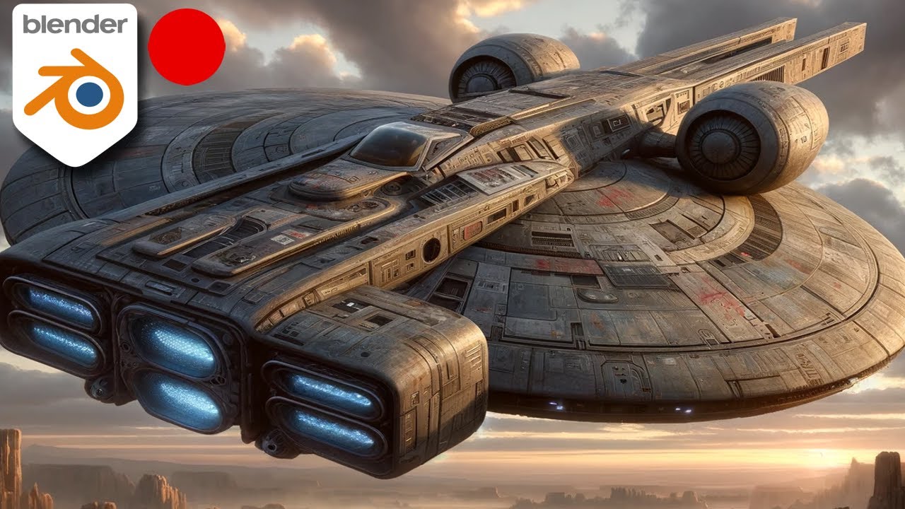 LIVE : Making a Star Wars inspired spaceship in Blender - YouTube