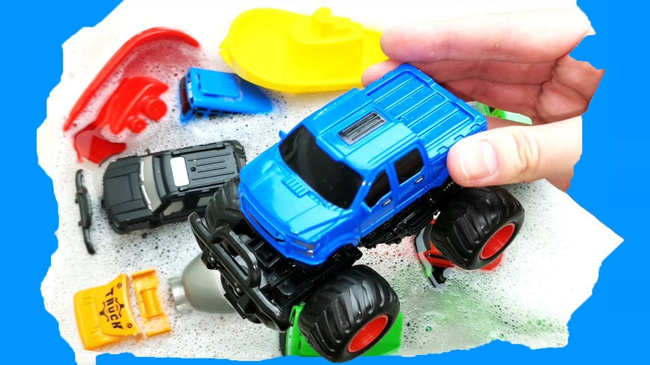 Learn Colors for Children with Car Toys in Blue Water / Color Cars and ...