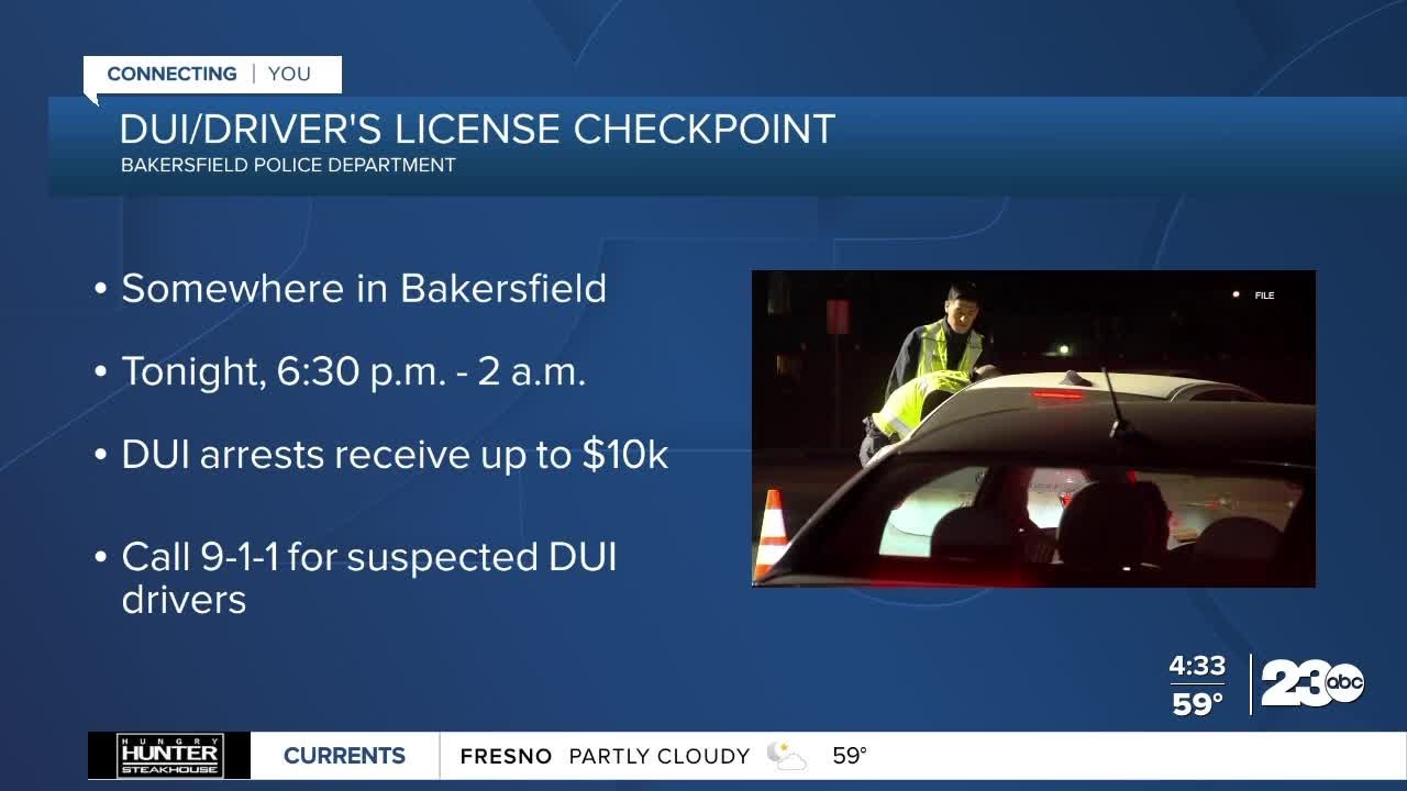 Bakersfield Police Department setting up DUI, driver's license ...