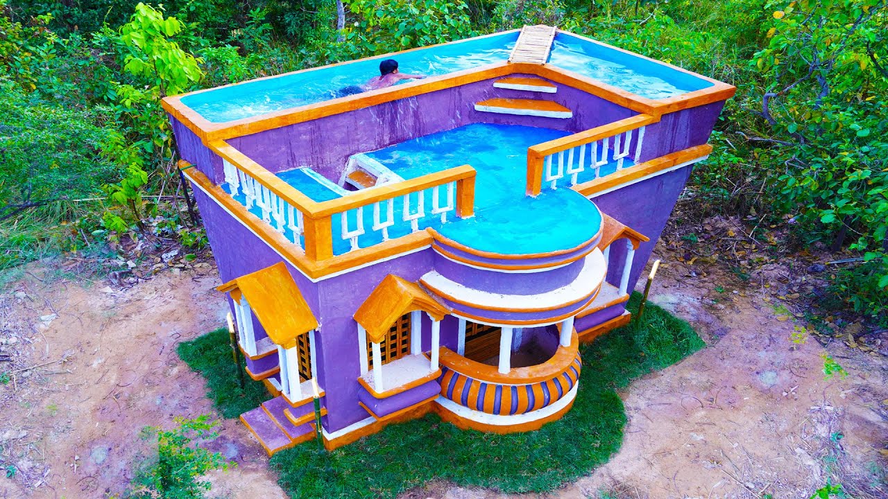 Build Most Creative Wonderful contemporary Mud Villa House & Swimming ...
