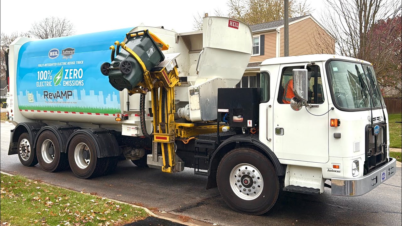 Flood Brothers Electric Autocar ACX Heil ReVamp Demo Garbage Truck ...