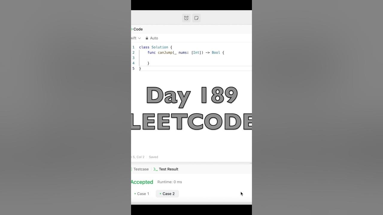 Day 189 Leetcode Problem 55 Swift Daily Challenge Swiftui Coding Leetcode Youtube