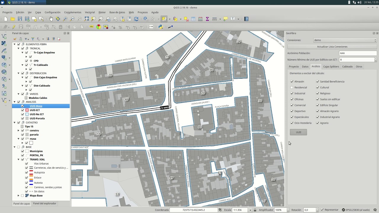 GeoFibra Demo Plugin-3 (QGIS FTTH) - YouTube