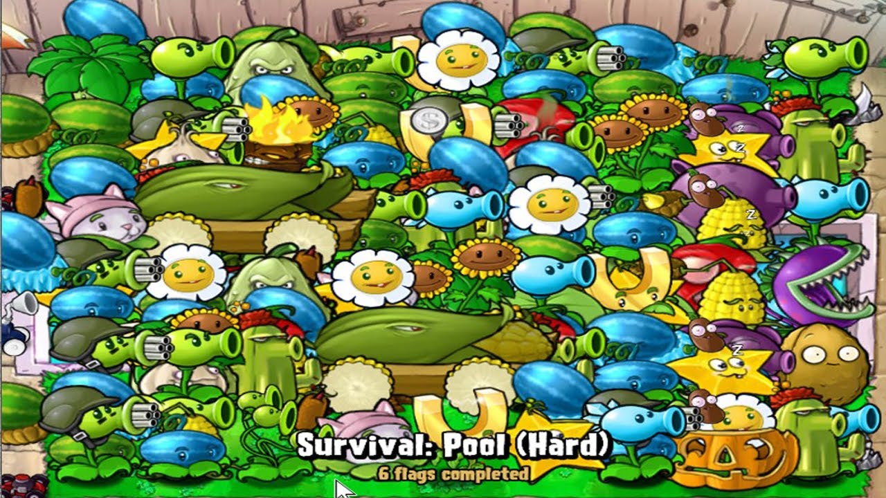 Plants vs Zombies | Survival Pool | All Big Time Plant PvZ vs All ...