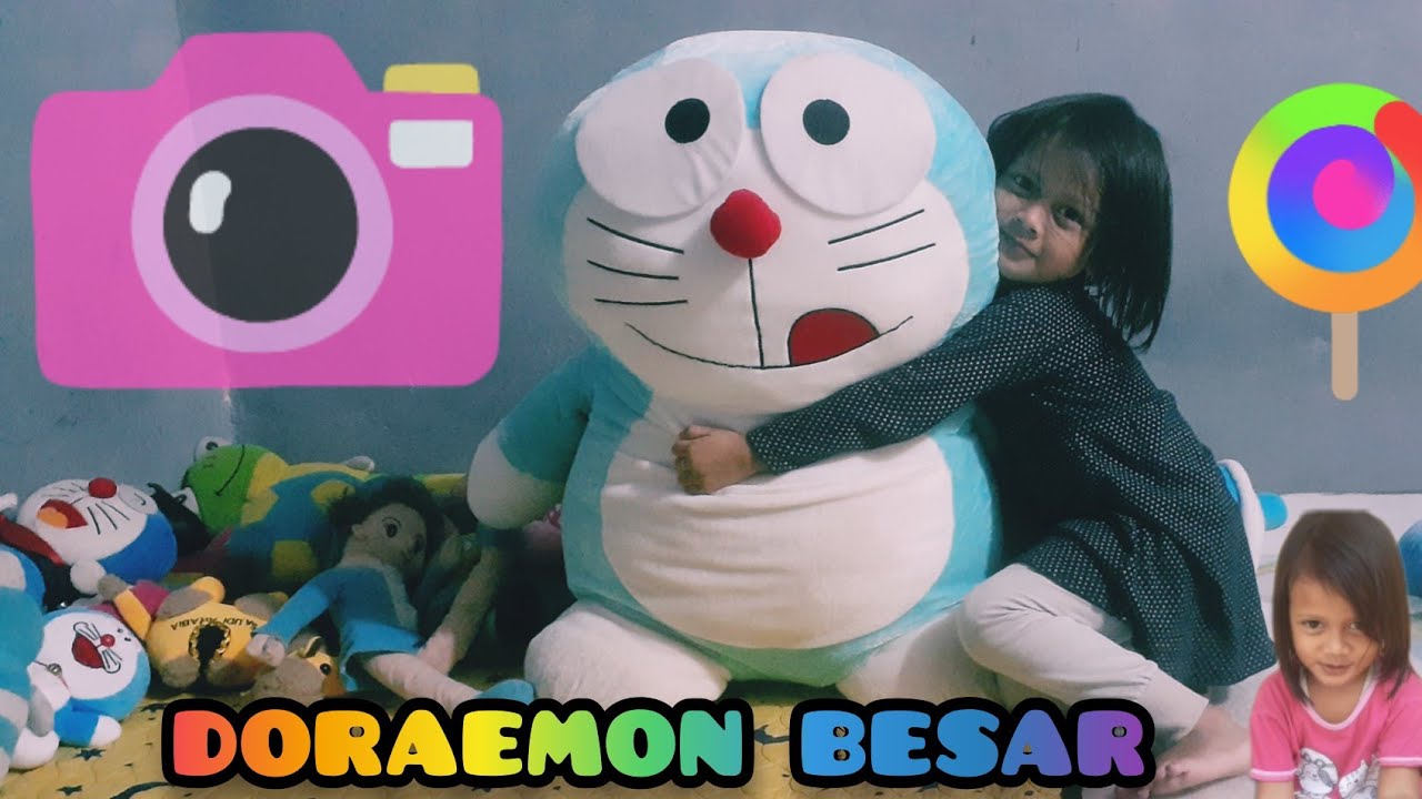 Kaka Azmya Bermain boneka bonekaan Doraemon besar,kropi.squaid game ...