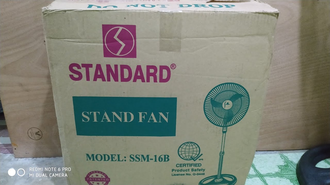 Standard Stand Fan,Model:SSM_16B Unboxing - YouTube