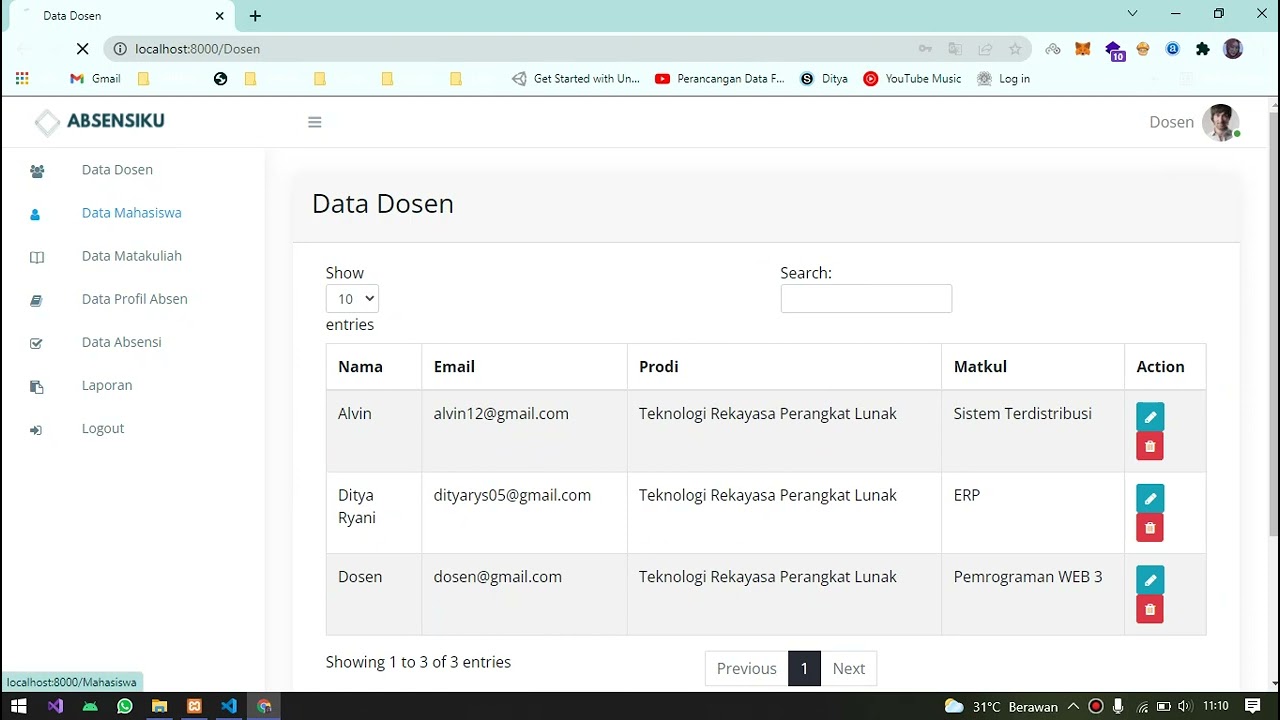 Sistem Informasi Absensi Mahasiswa - YouTube