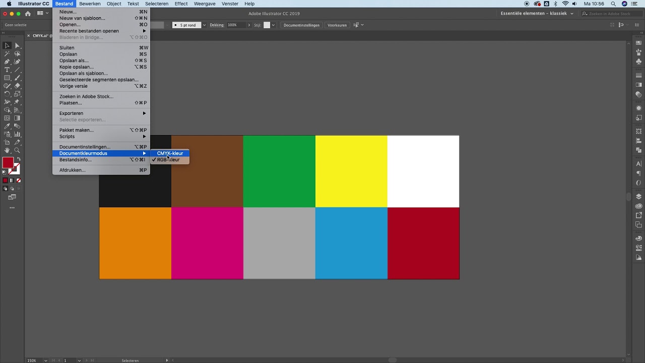 RGB omzetten naar CMYK in Illustrator - YouTube