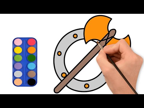 Ax Drawing, Coloring and Painting for Children and Toddlers | Let's ...