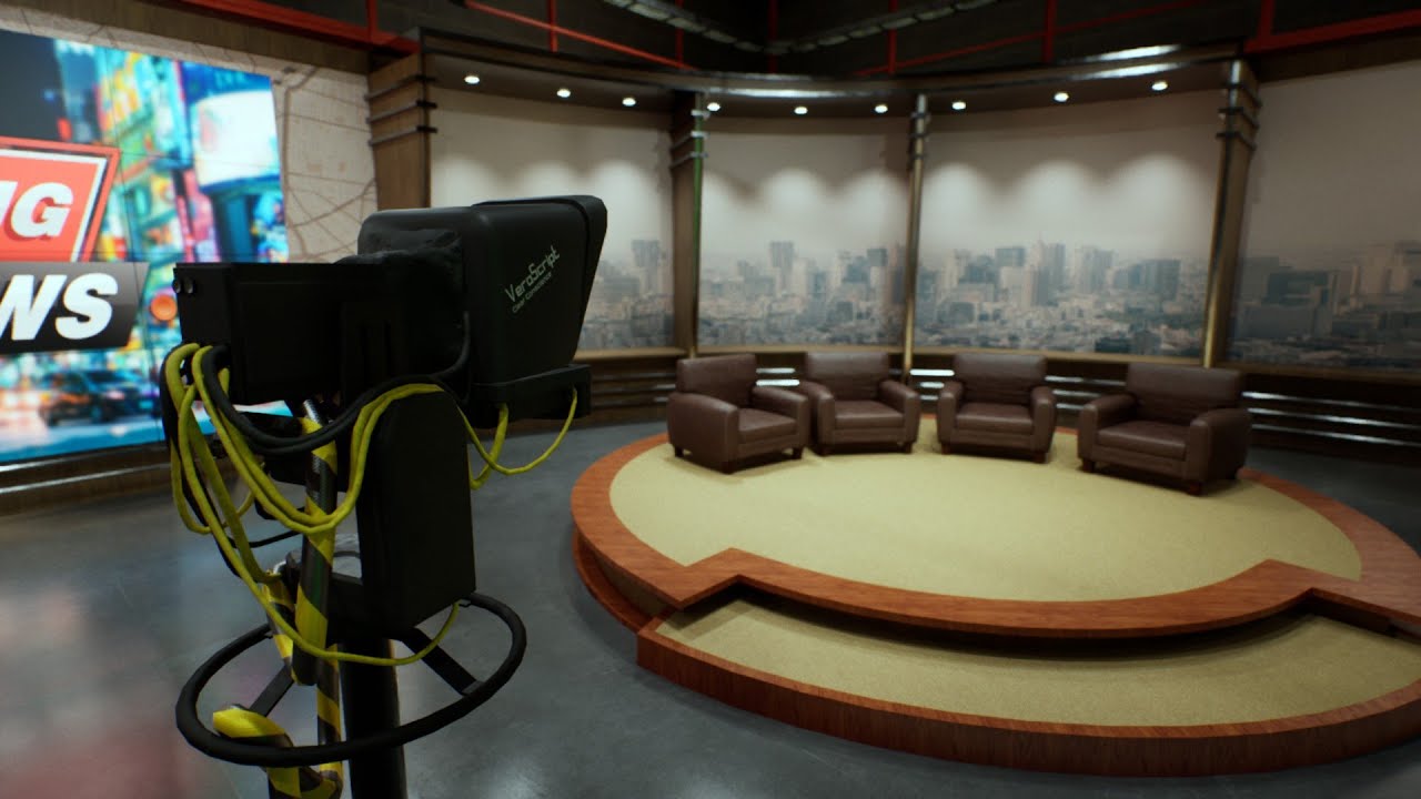 News Studio - Unreal Engine Scene - YouTube