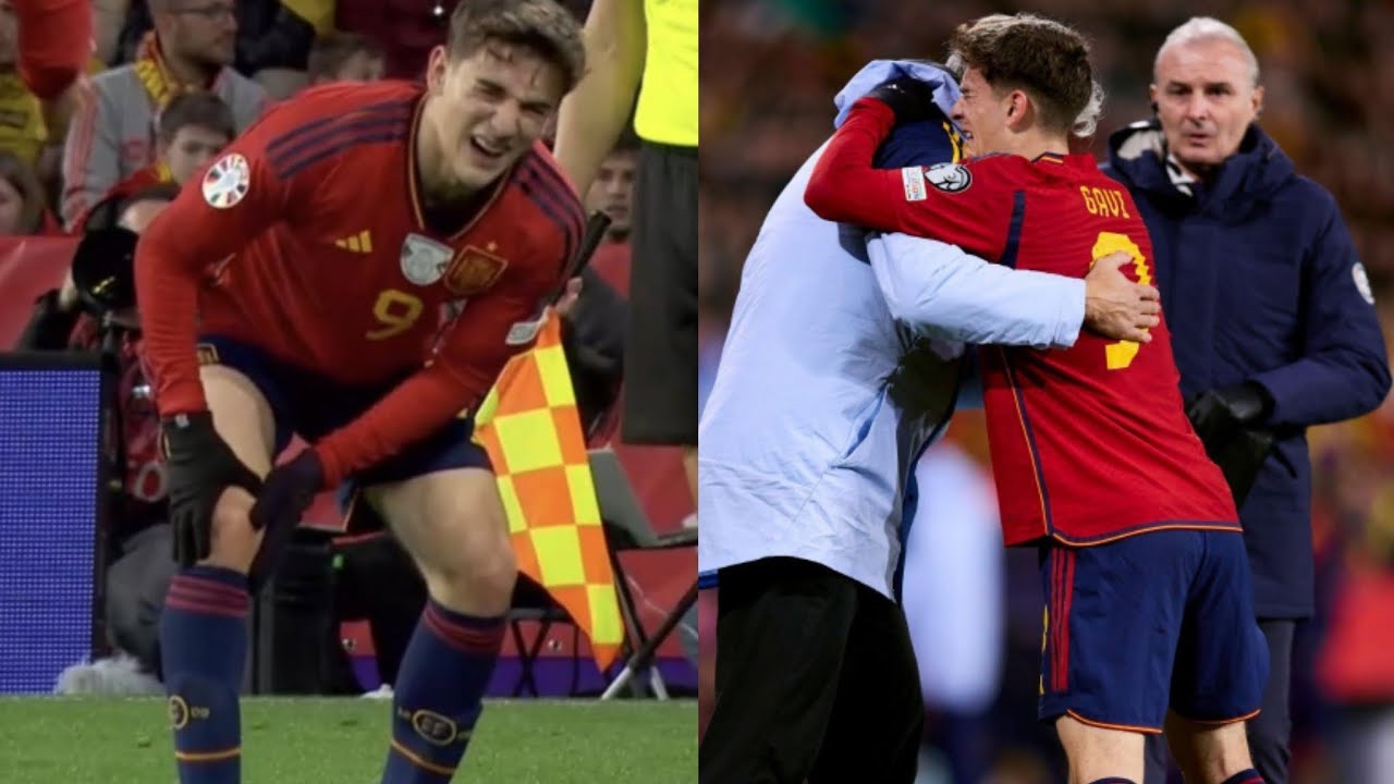 Pablo Gavi's nasty injury against Georgia...💔😭 - YouTube