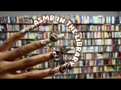 PUBLIC ASMR IN A QUIET LIBRARY | Book Tapping, Page Turning & Camera Scratching