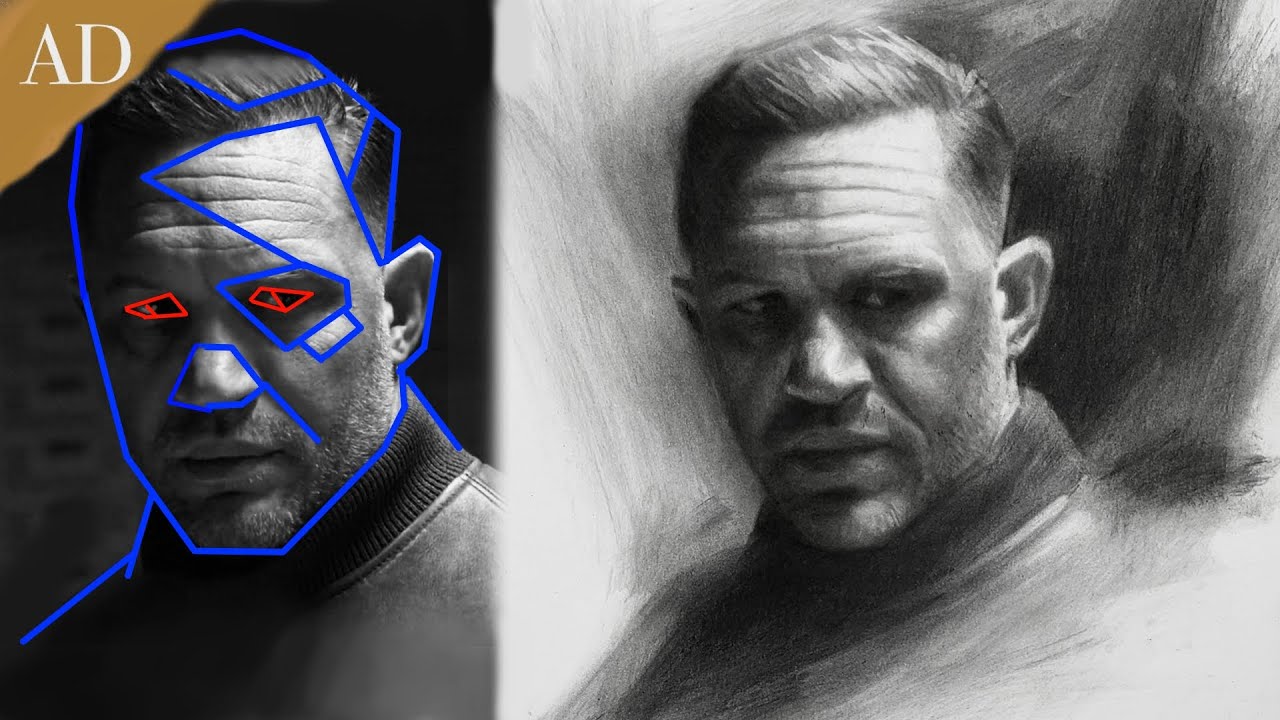 Draw PERFECT proportions charcoal portraits - NO grid - YouTube
