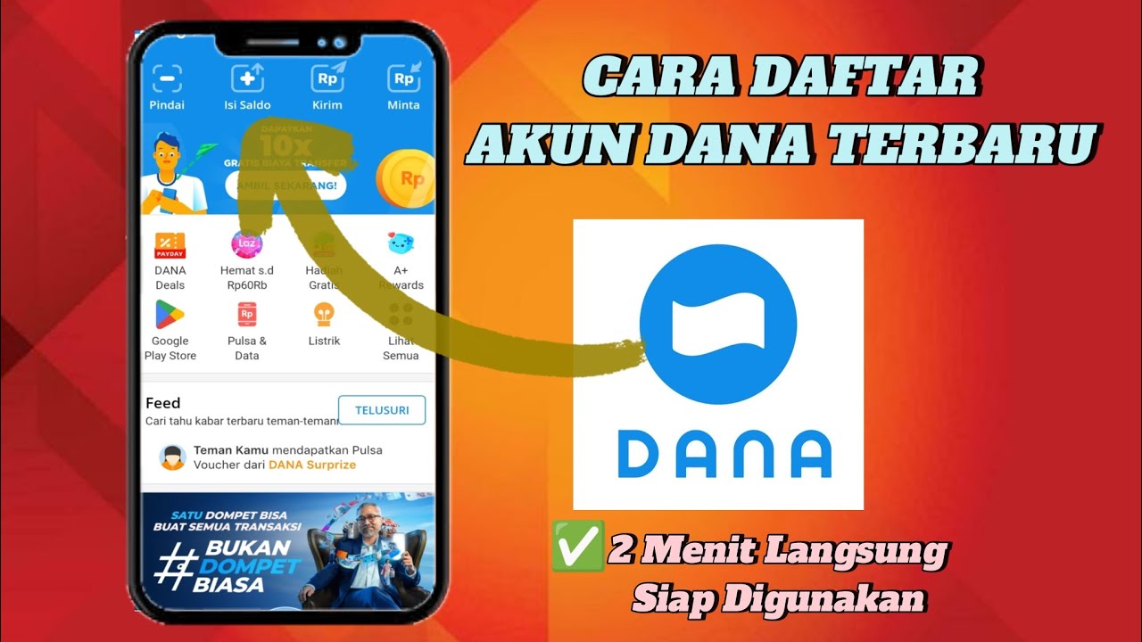 CARA DAFTAR AKUN DANA TERBARU - YouTube