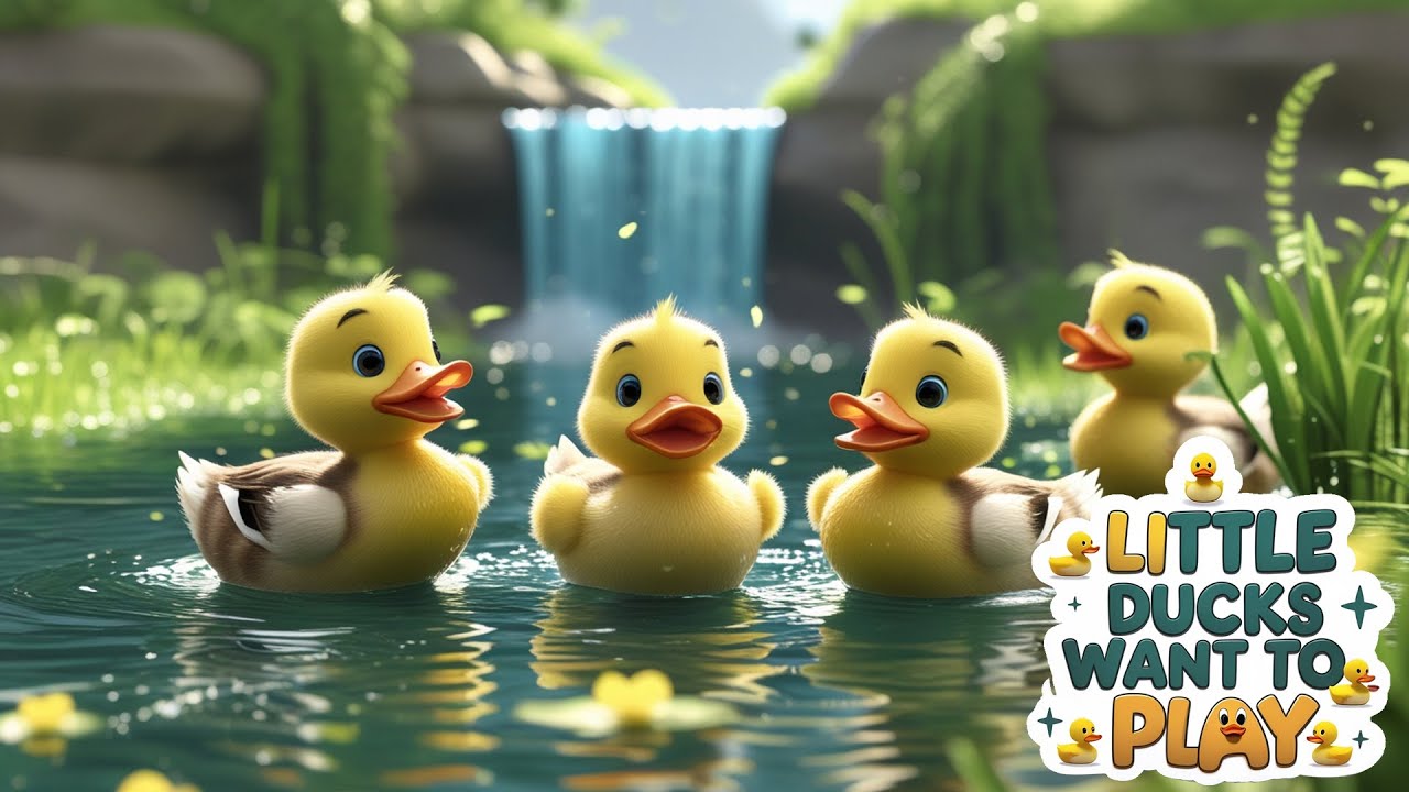 Little Ducks at Play | Five Little Ducks: Popular Nursery Rhymes ...
