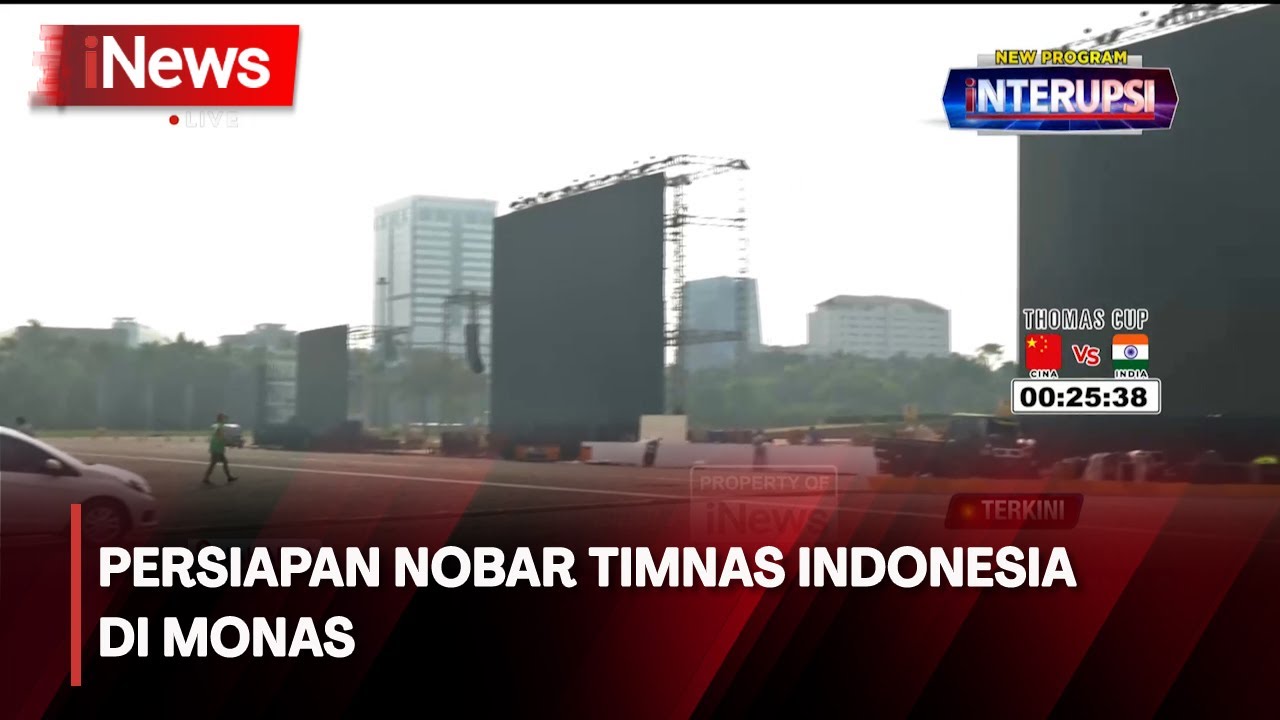 Kondisi Terkini Persiapan Nobar Laga Indonesia vs Irak di Kawasan Monas ...