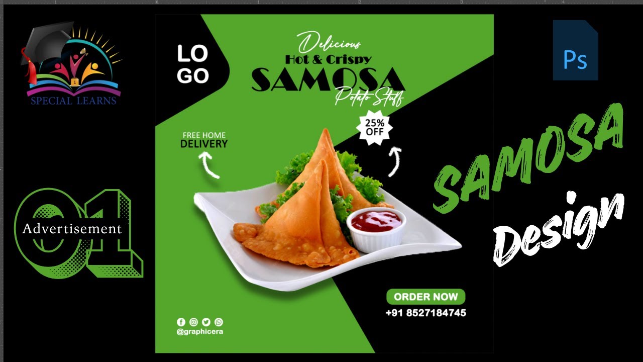 Make Stunning Samosa Ad Posters in Photoshop | Easy Tutorial - YouTube