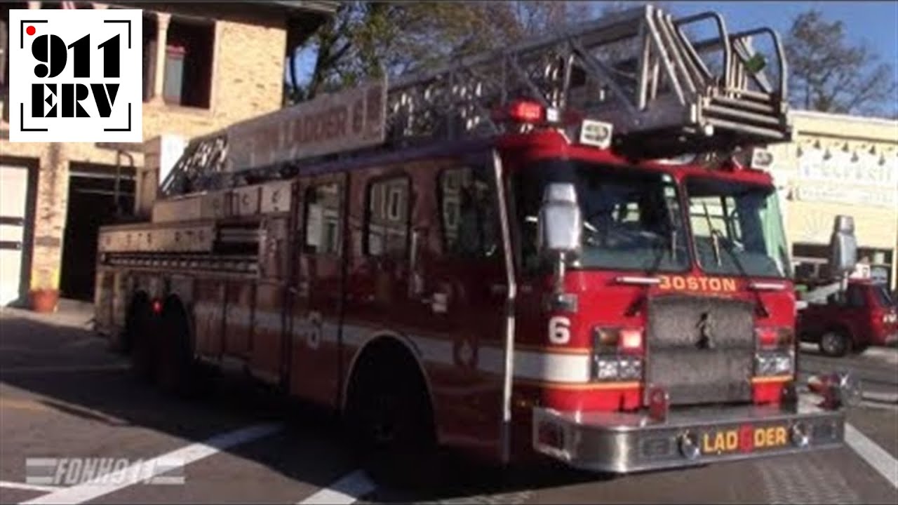 Boston Fire Ladder 6 Responding - YouTube
