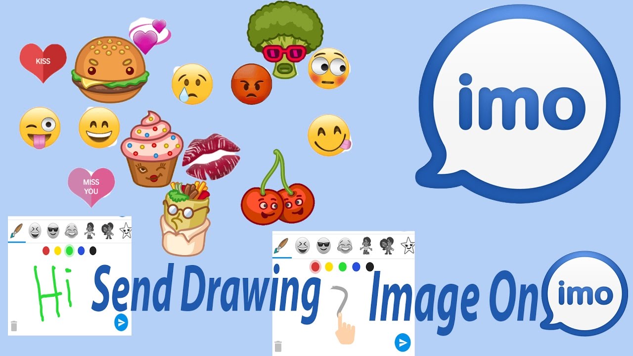 How To Send Drawing Images/Images/Stickers on imo HD Video - YouTube