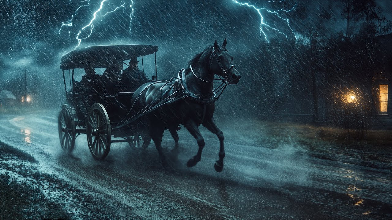 🔴 RDR2: Horse-Drawn Carriage Journey in the Thunderstorm | Relaxing ...