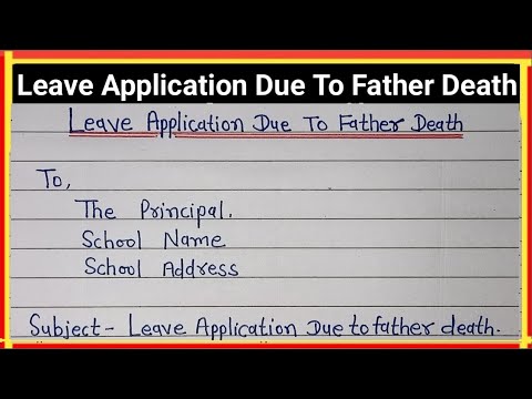Leave Application For Father Death| Application For Father Death| Death ...