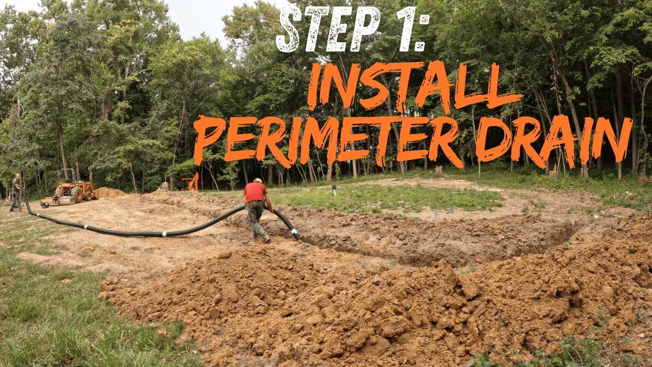 Installing Perimeter Drain - YouTube