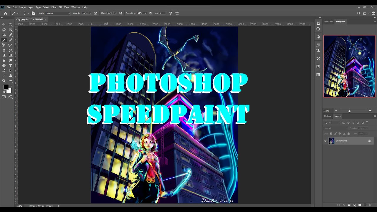 Photoshop Speedpaint: "City Hunter" - YouTube