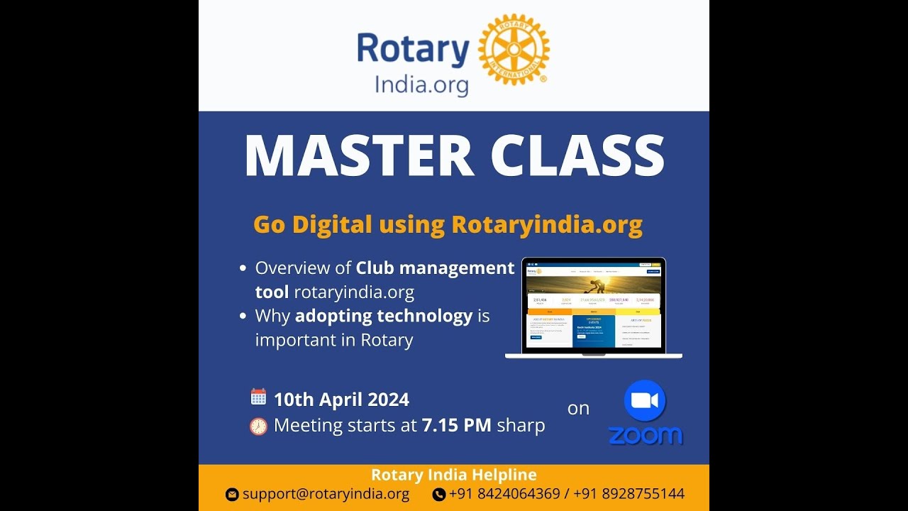 Rotary India Master Class 10/04/24 - Go Digital using Rotaryindia.org ...