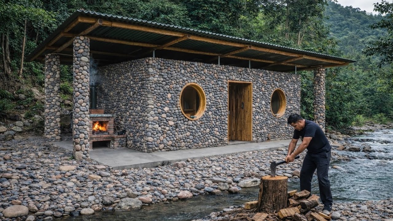 I used the small pebbles I collected from the riverbank to build a ...