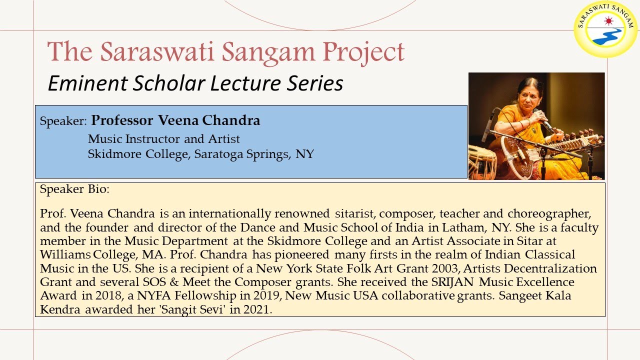 TSSP Eminent Scholar Lecture Series Lecture by Prof. Veena Chandra ...